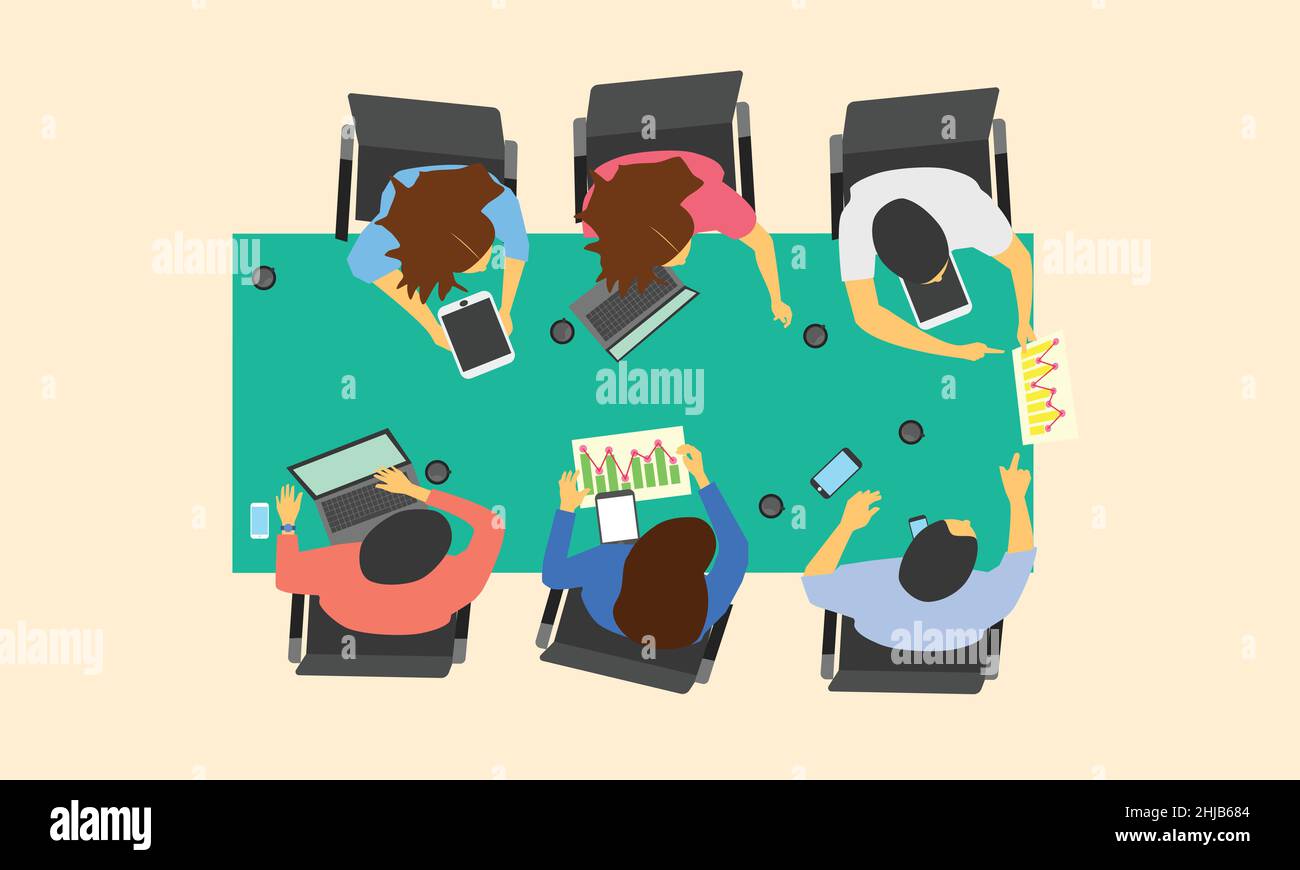 Male female colleagues discussing Stock Vector Images - Alamy