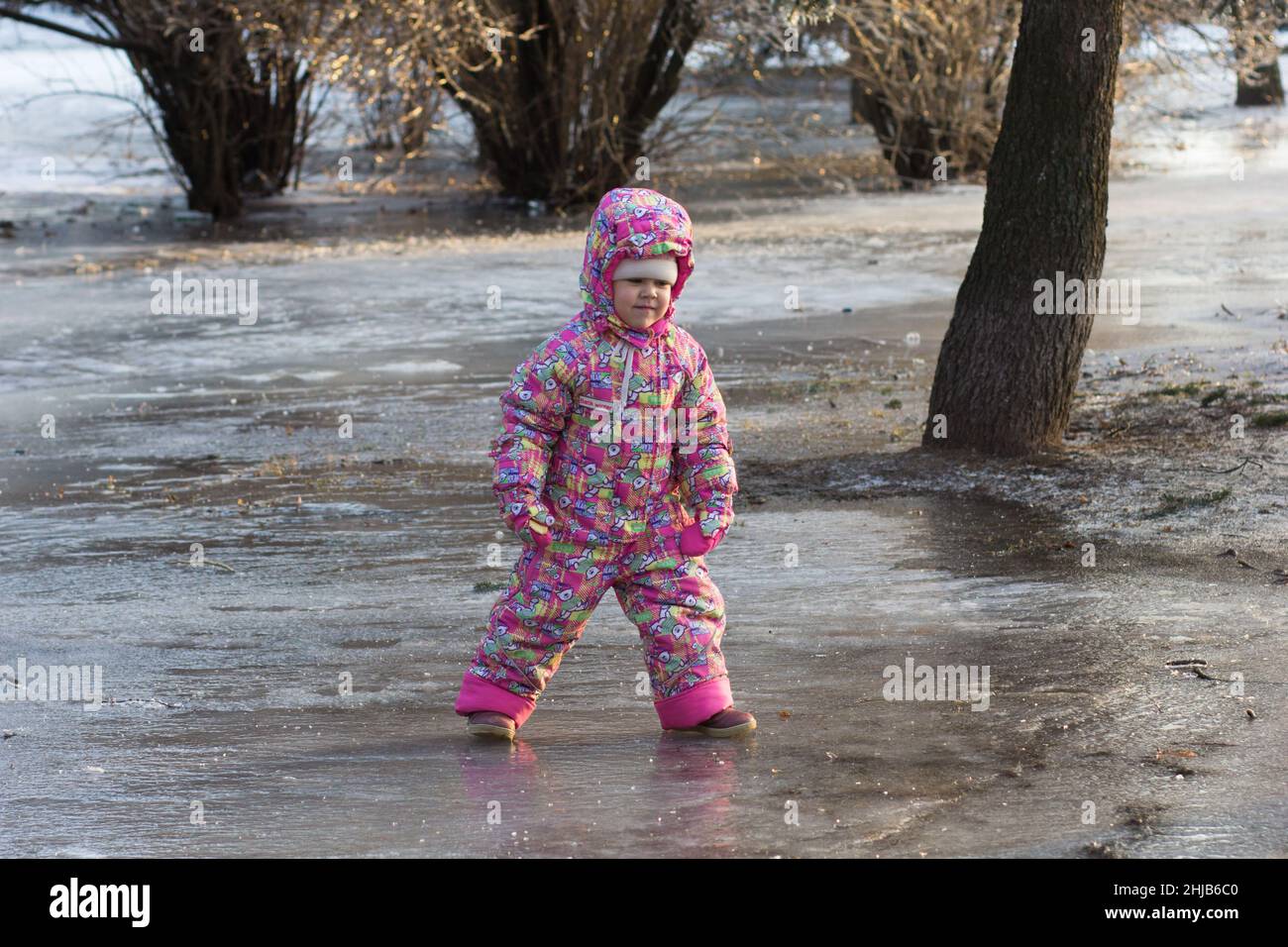 Kid in ice walking hi-res stock photography and images - Alamy