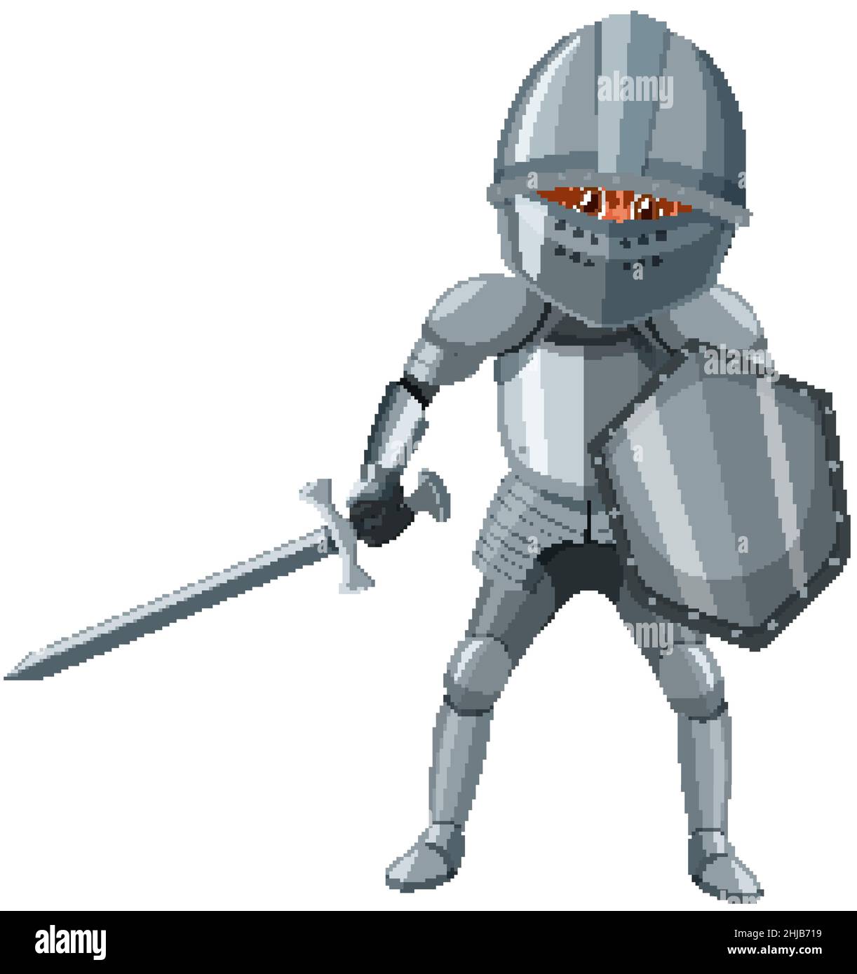 Medieval knight in armor costume isolated illustration Stock Vector ...