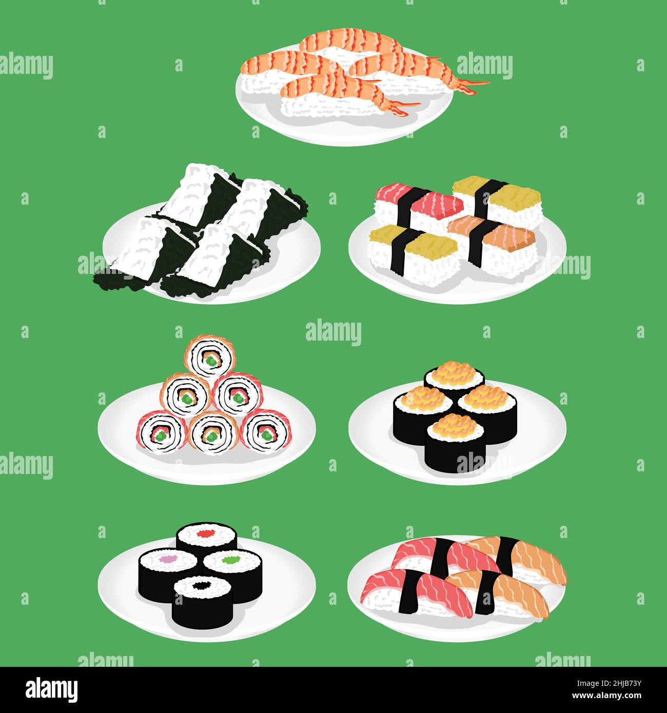 Sushi is a Japanese dish of specially prepared vinegared rice vector ...