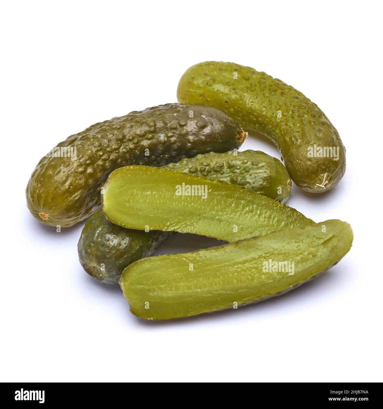 Tasty Whole green cornichon isolated on a white background Stock Photo ...