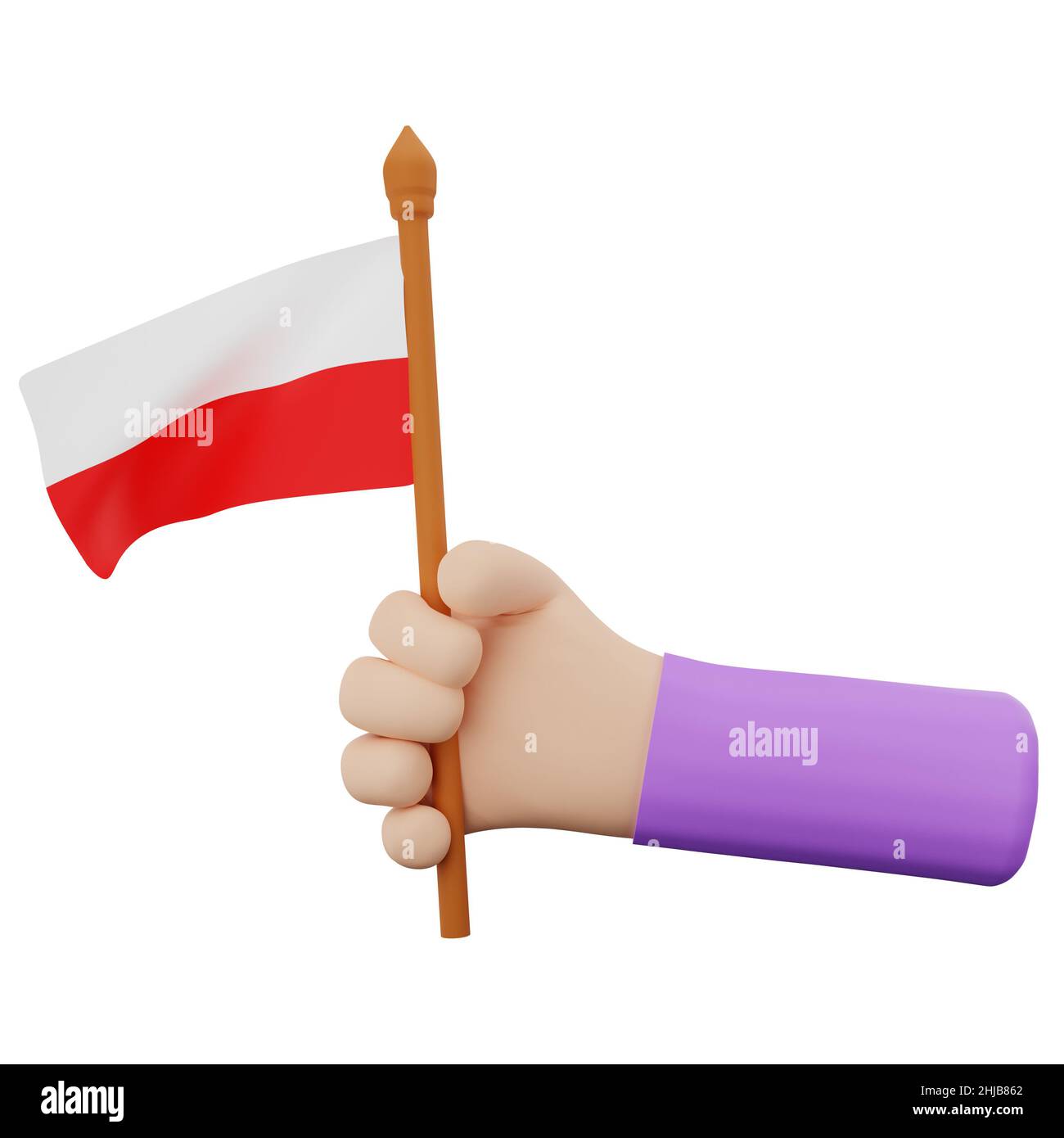 3d rendering hand with poland national day concept Stock Photo - Alamy