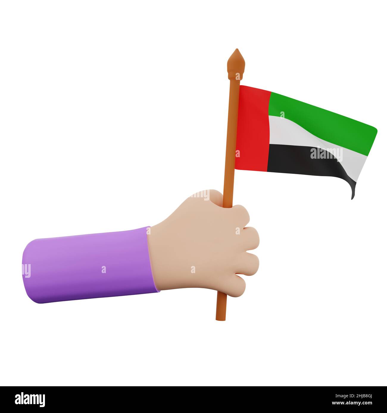 3d rendering hand with united arab emirates national day concept Stock ...