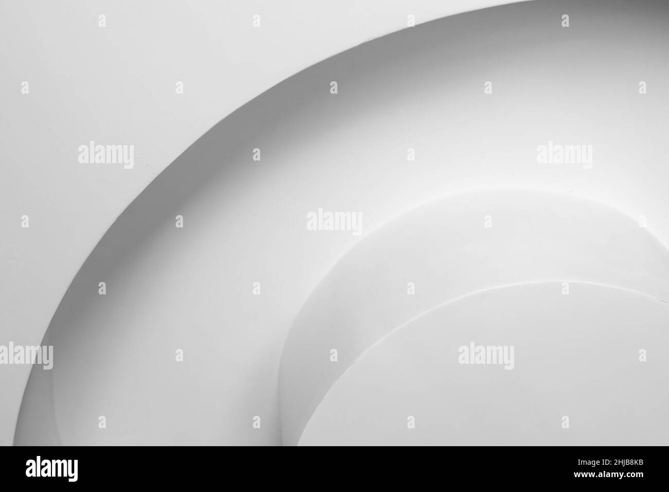 Abstract minimal architecture fragment, white round decoration detail ...