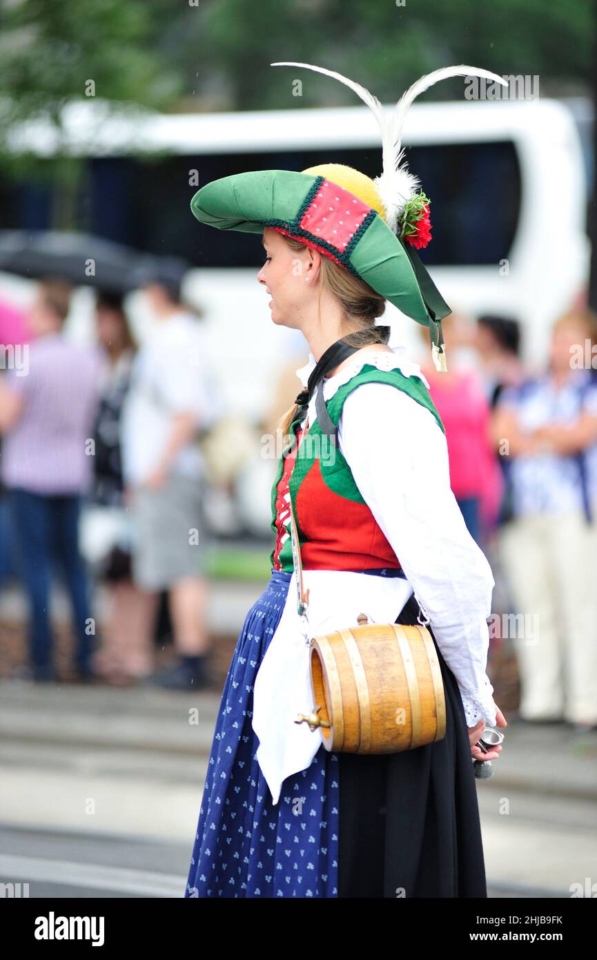 Woman in traditional austrian costume hi-res stock photography and ...