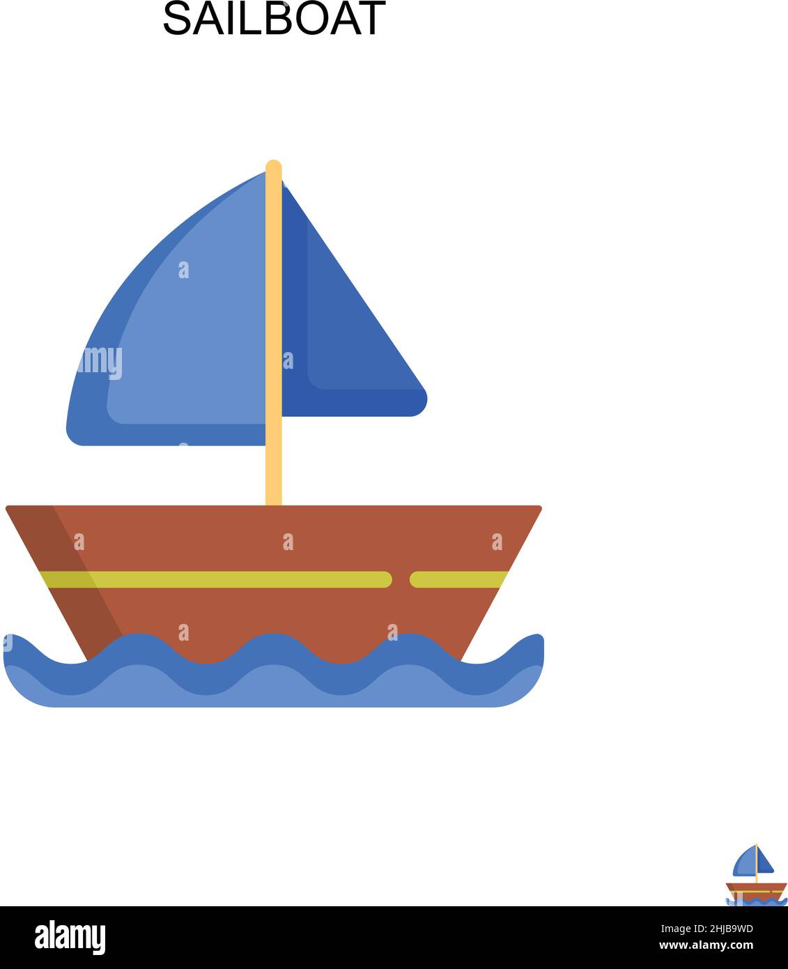 Sailboat Simple vector icon. Illustration symbol design template for ...