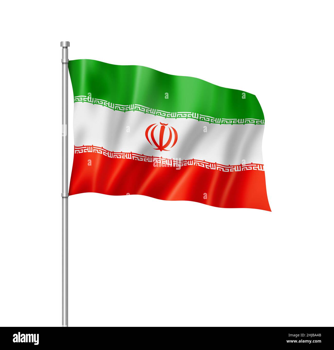 Iran flag on flag pole hi-res stock photography and images - Alamy
