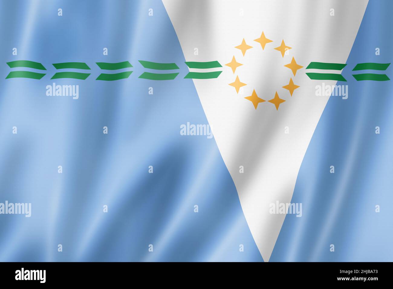 Formosa province flag, Argentina waving banner collection. 3D ...