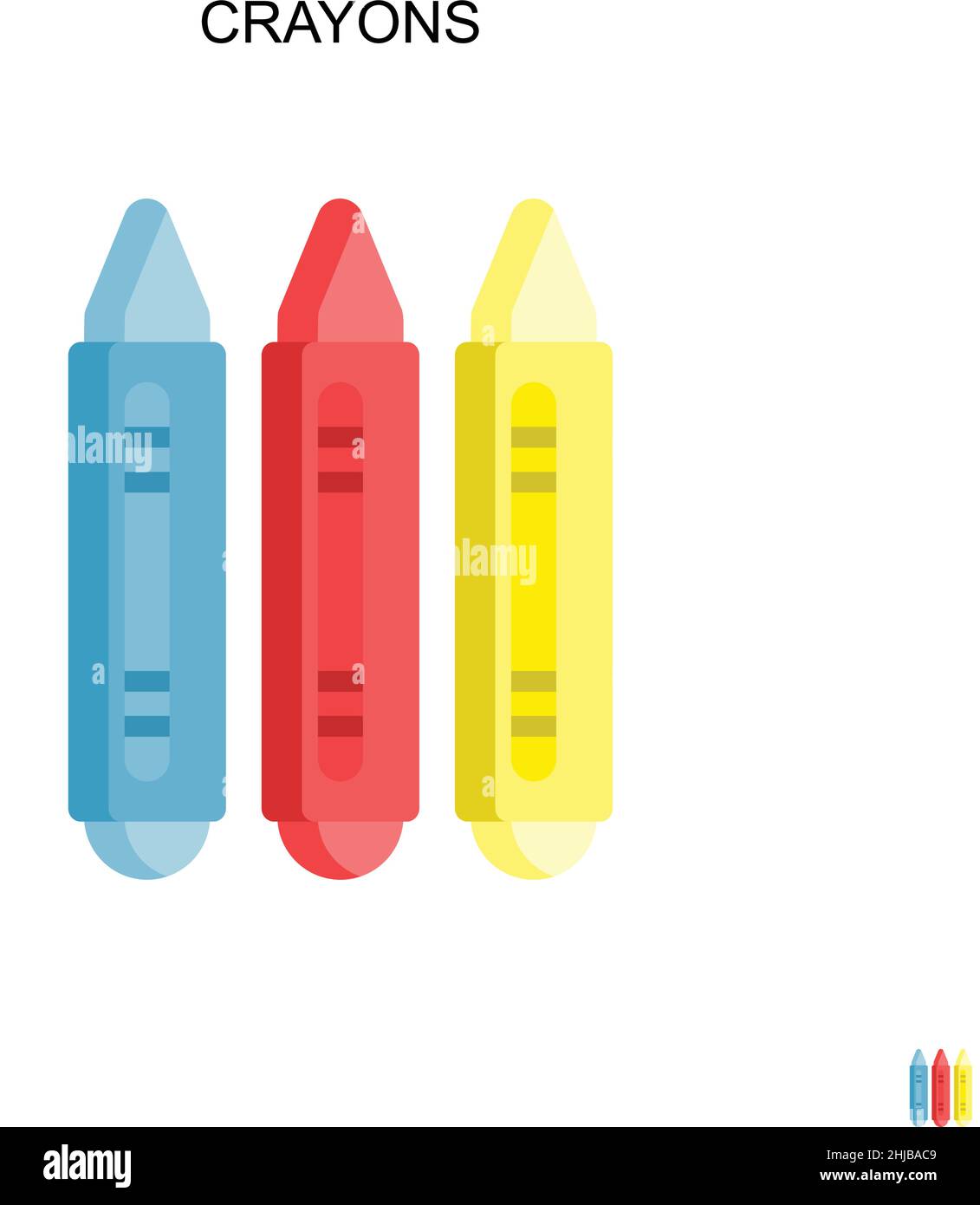 Crayons Simple vector icon. Illustration symbol design template for web ...