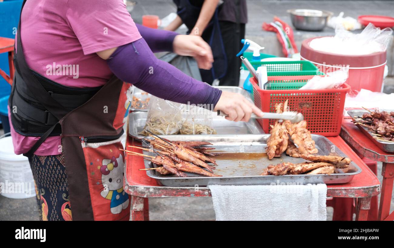 Low Income Economy Food Hawkers on Sukhumvit Road Bangkok Thailand ...