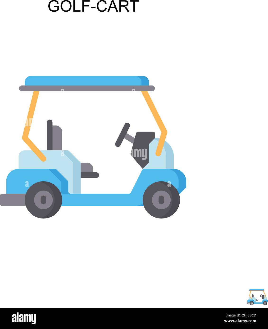 Golf-cart Simple vector icon. Illustration symbol design template for ...