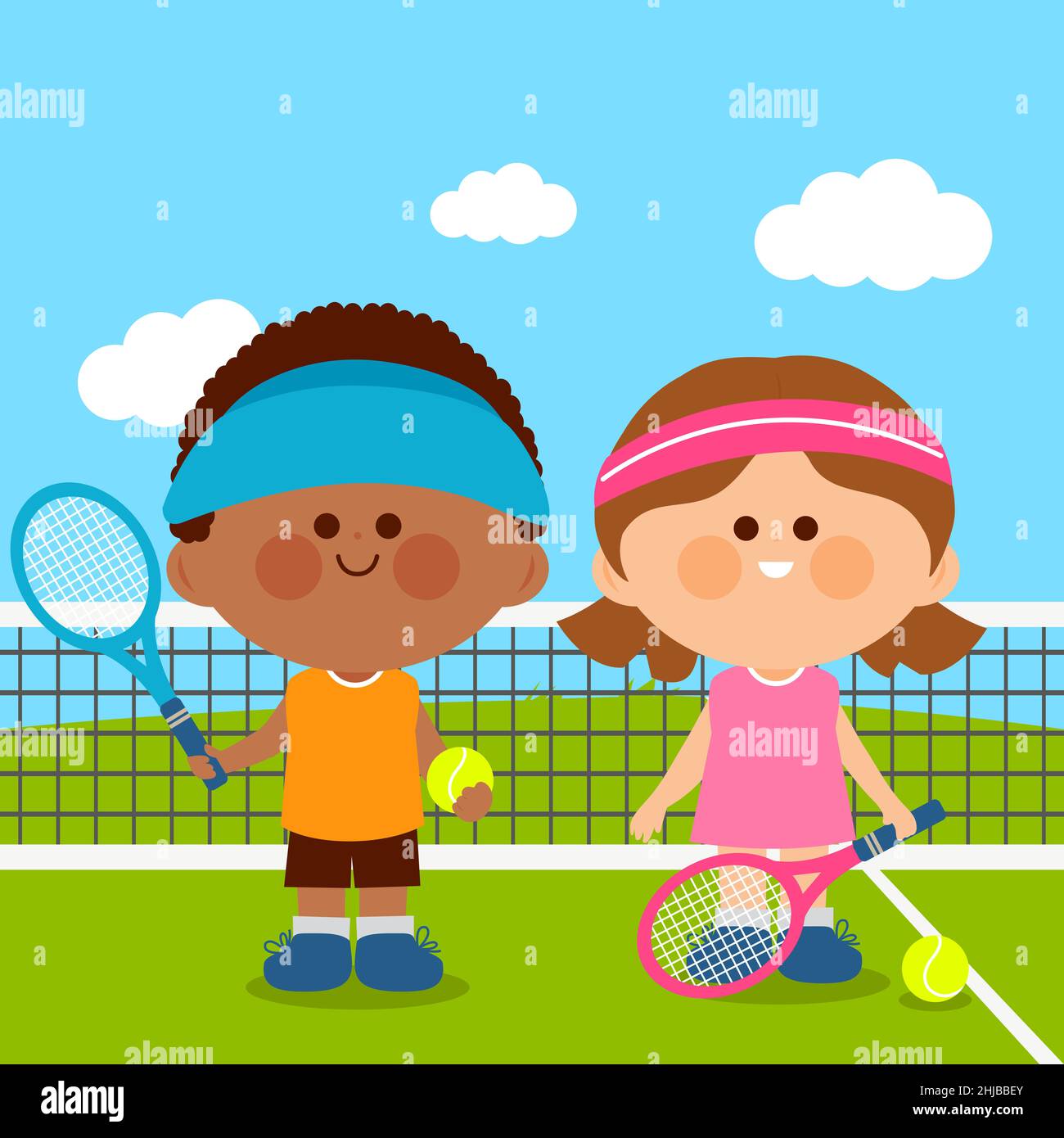 Children playing tennis Stock Photo - Alamy