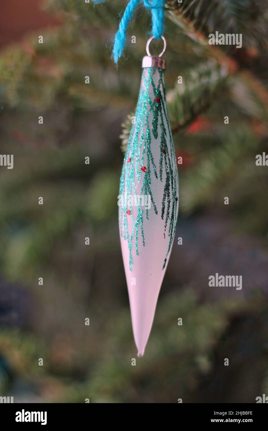 Beautiful Christmas ornament hanging from a pine tree Stock Photo - Alamy