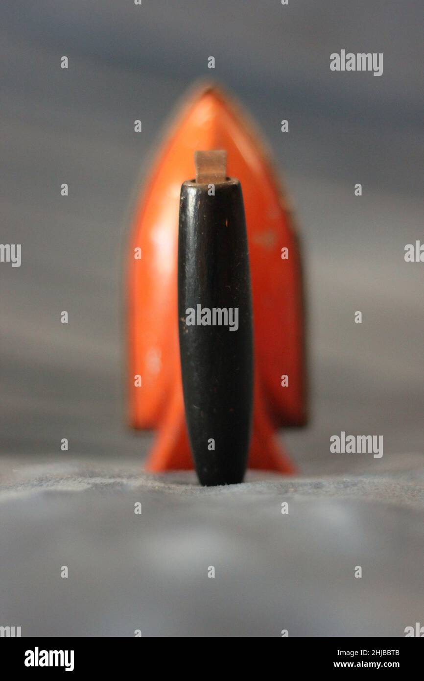 Vintage metal toy iron for kids to practice their domestic chores Stock ...