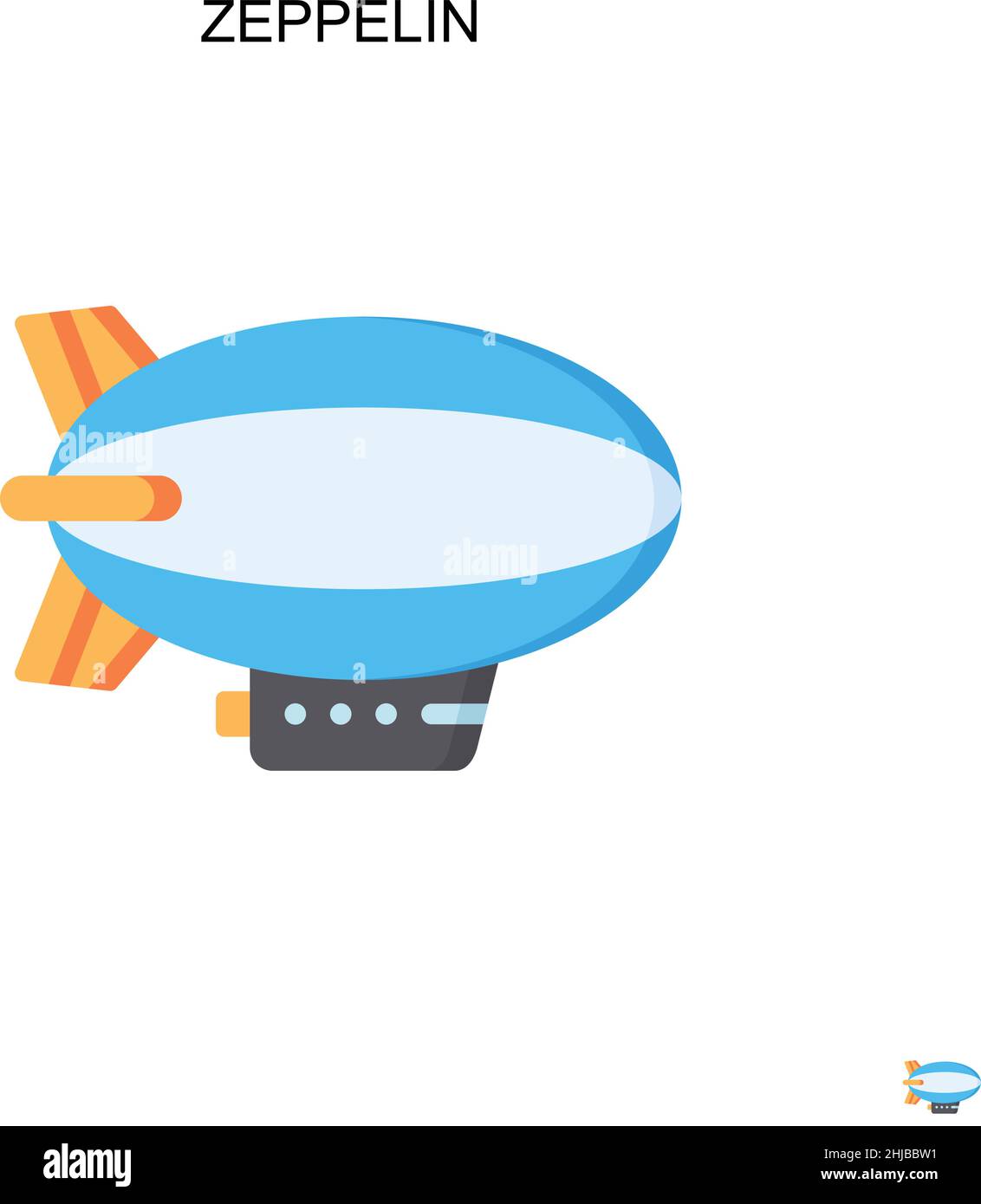 Zeppelin Simple vector icon. Illustration symbol design template for ...