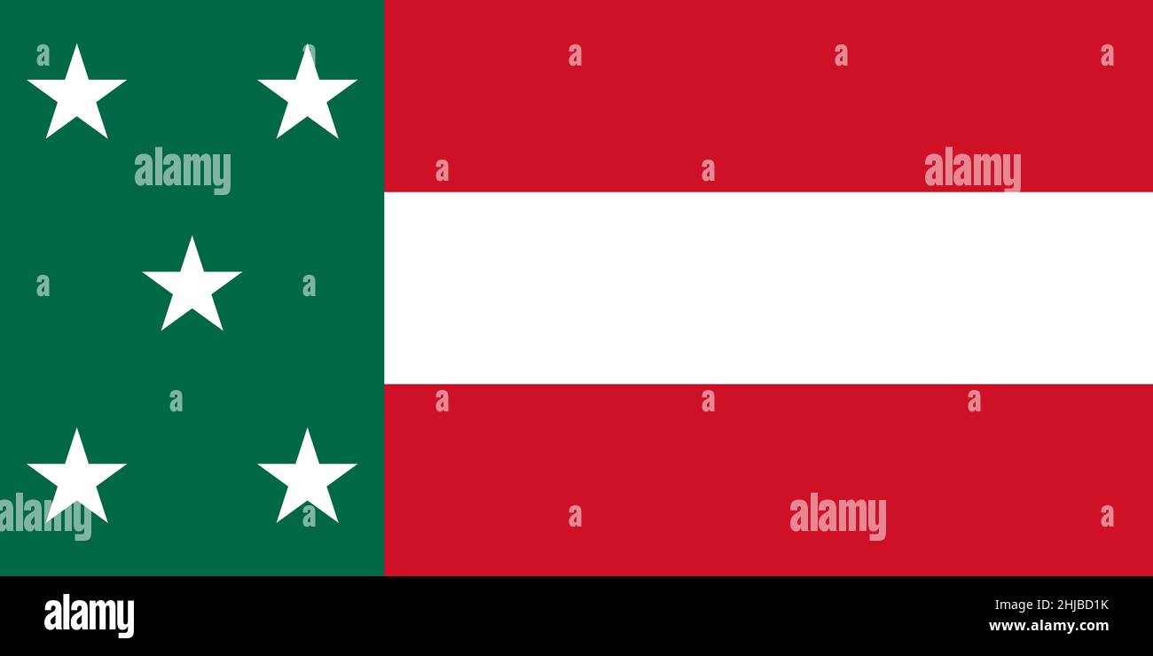 Top view of flag Republic of Yucatan, Mexico. United Mexican States ...