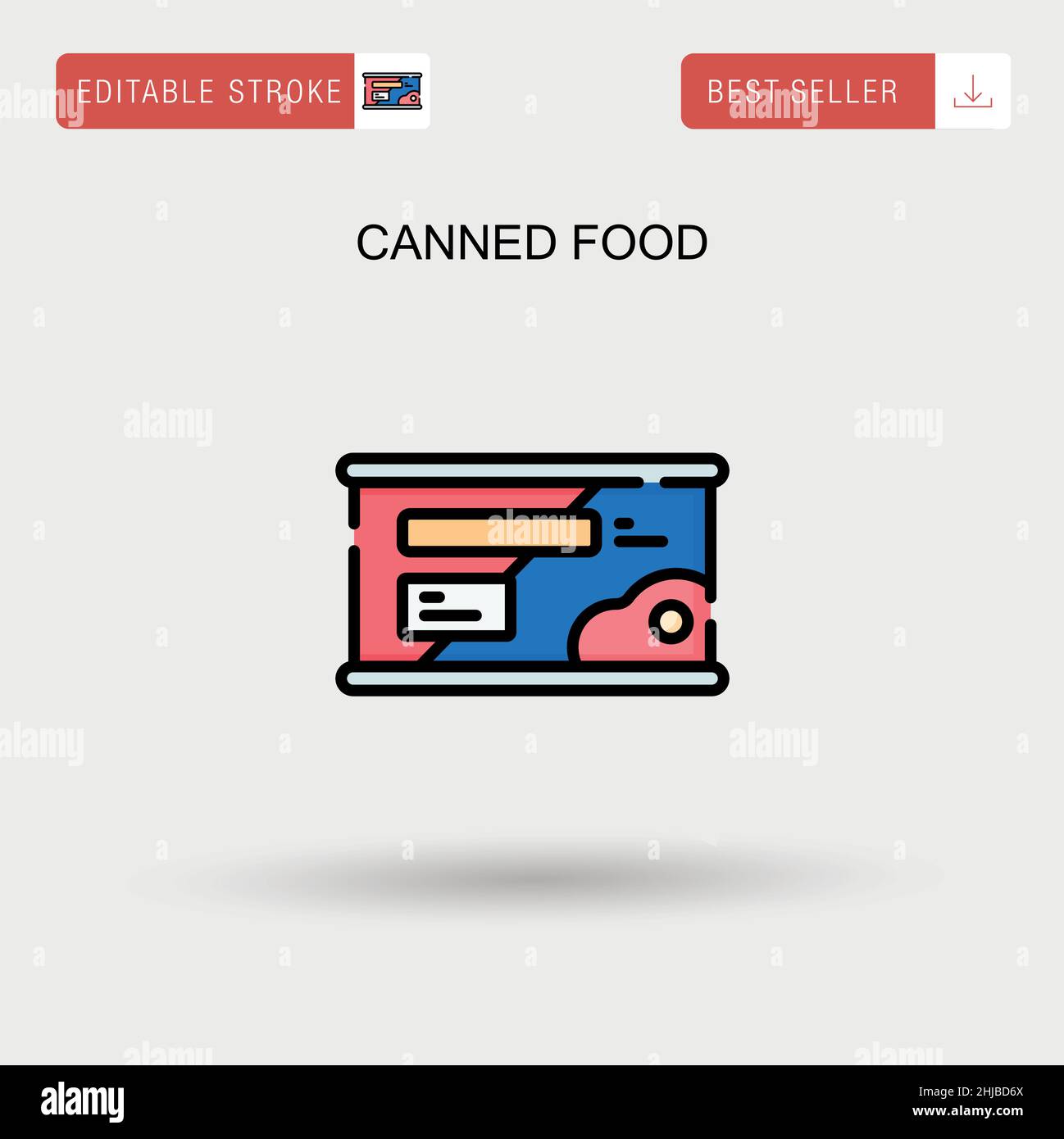 Canned food Simple vector icon Stock Vector Image & Art - Alamy
