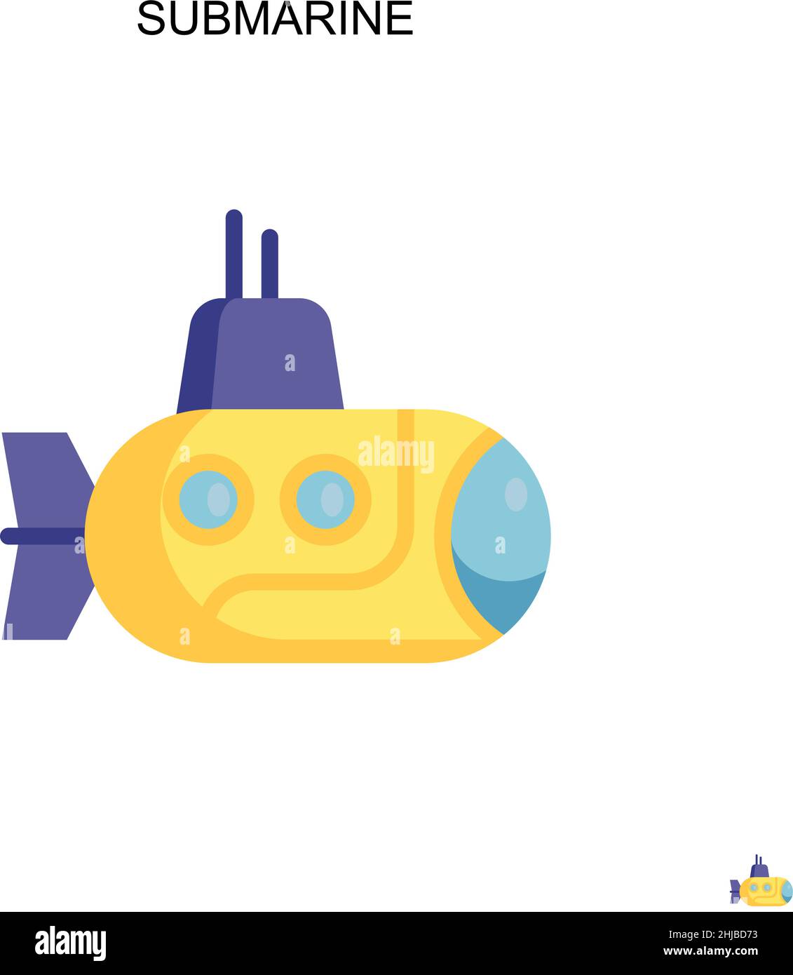 Submarine Simple vector icon. Illustration symbol design template for ...