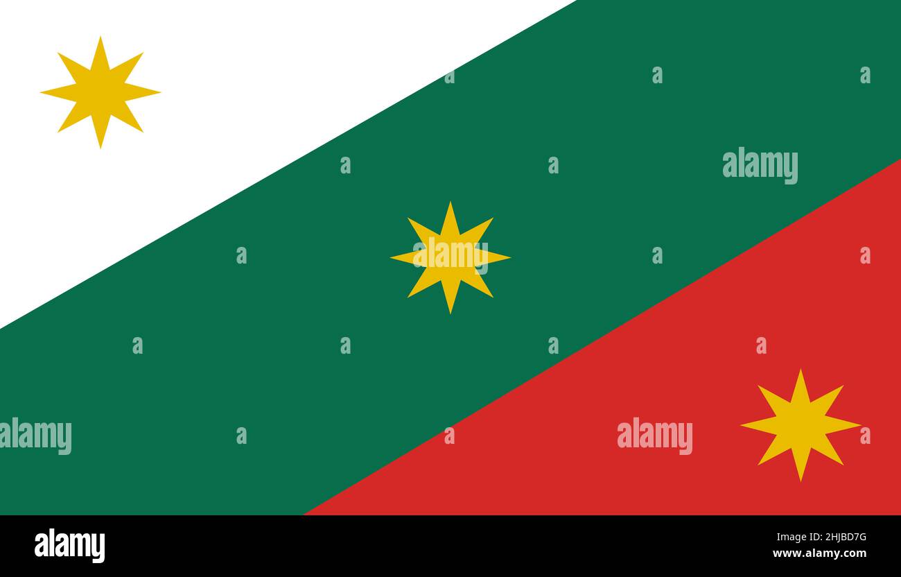 Top view of flag Three Guarantees, Mexico. United Mexican States ...
