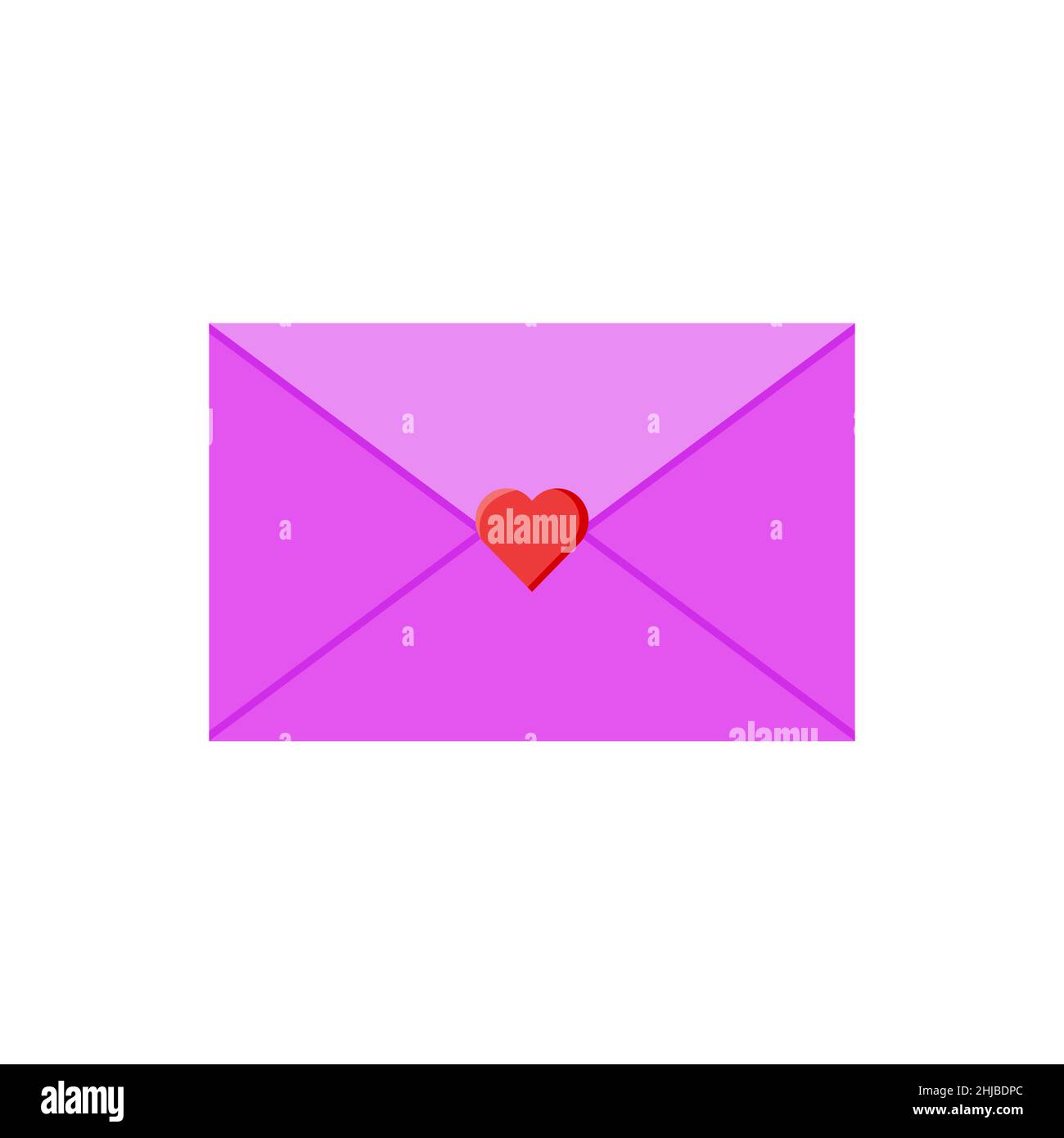 Open envelope heart icon flat hi-res stock photography and images - Alamy