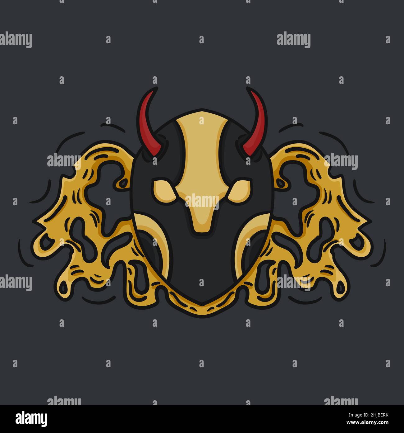 vector illustration of mask demon good for t-shirts Stock Vector Image ...