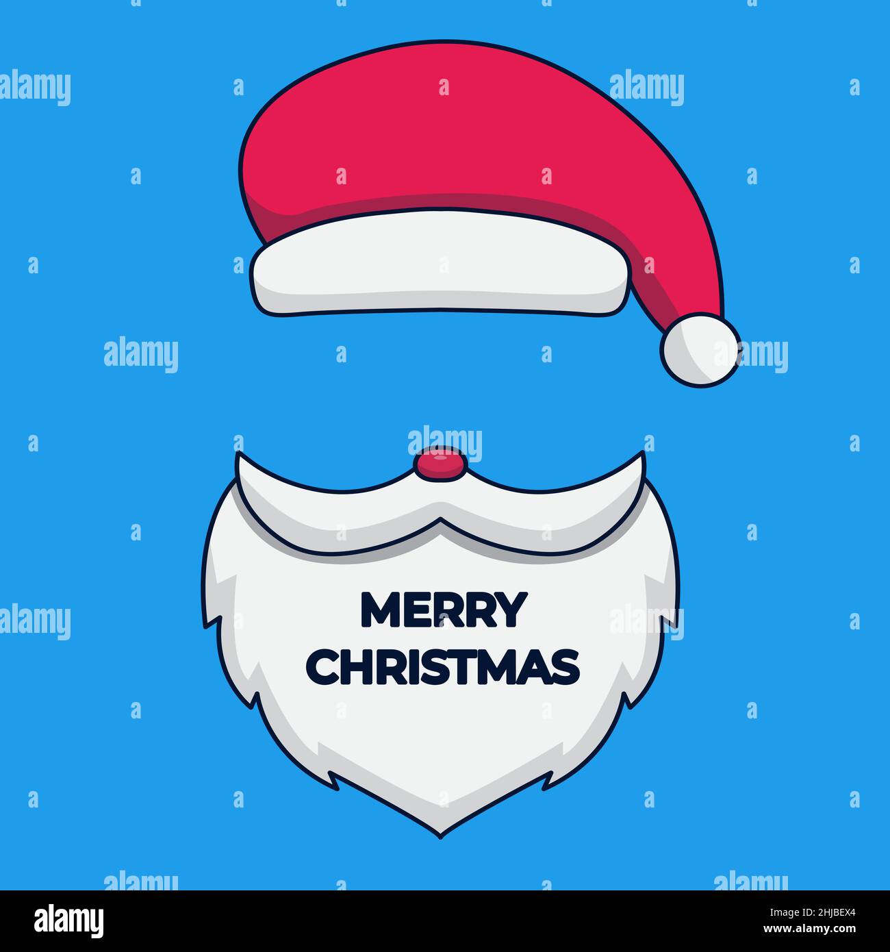 flat vector illustration of santa merry christmas mask Stock Vector ...