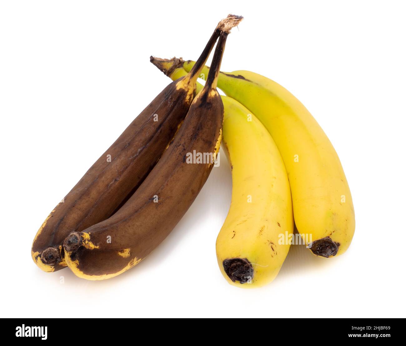 Normal and overripe banana isolated on white background Stock Photo - Alamy