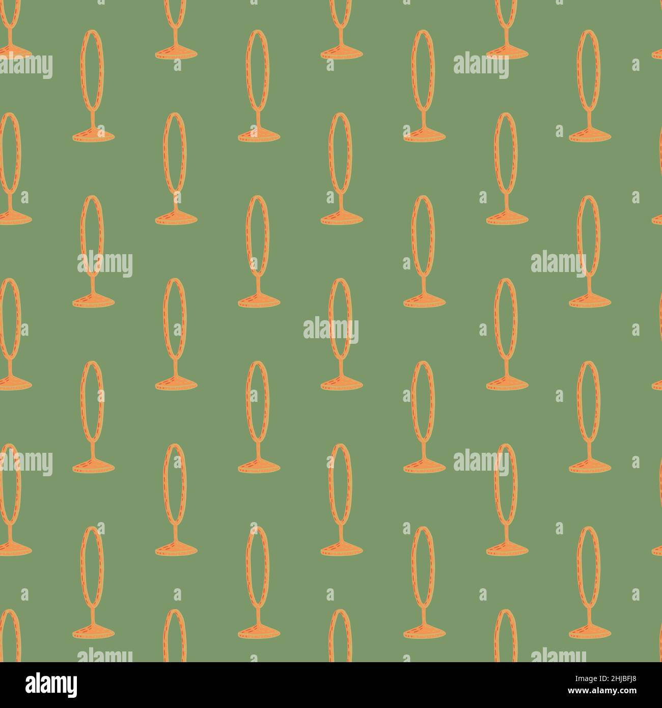 Flat entertaiment seamless pattern with doodle orange colored circus ...