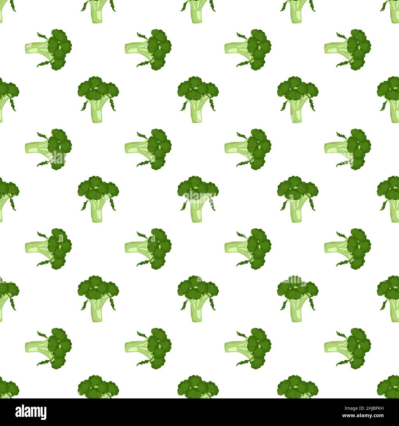 Green pattern with broccoli.Print of vegetable on white background ...