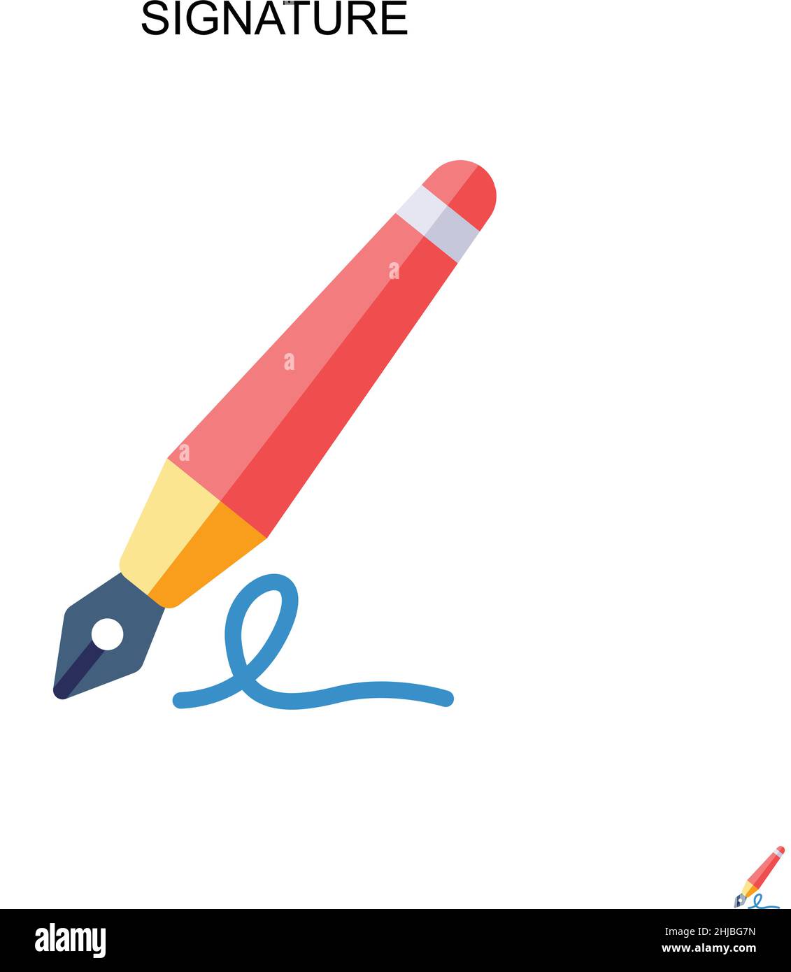 Signature Simple vector icon. Illustration symbol design template for ...