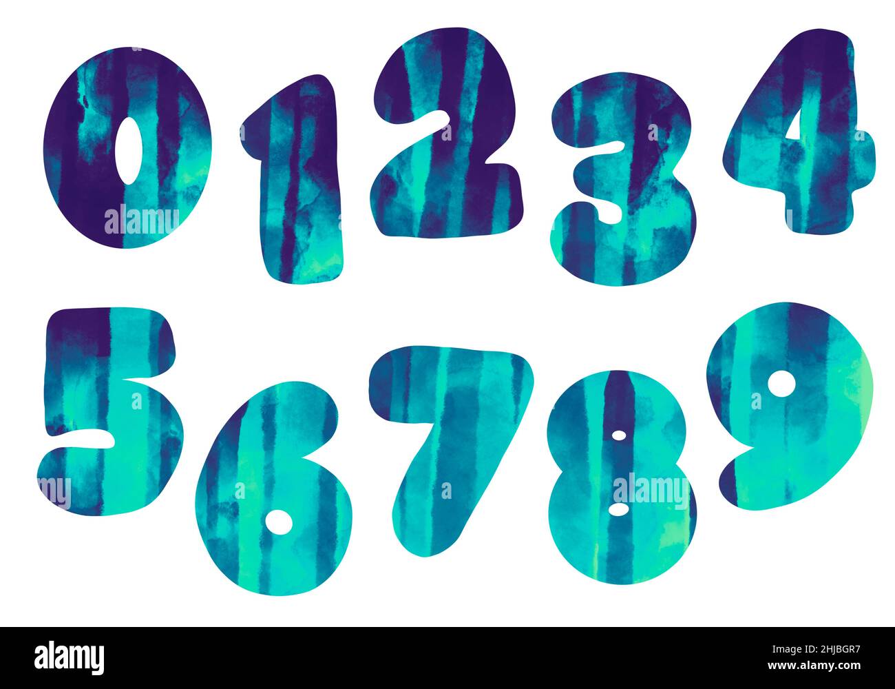 Set with coloured numbers for stickers and cards and posters and ...