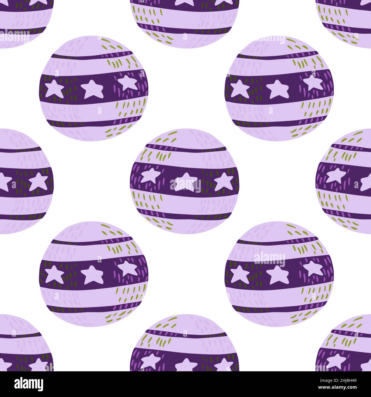 Seamless isolated pattern with purple colored circus ball decorative ...