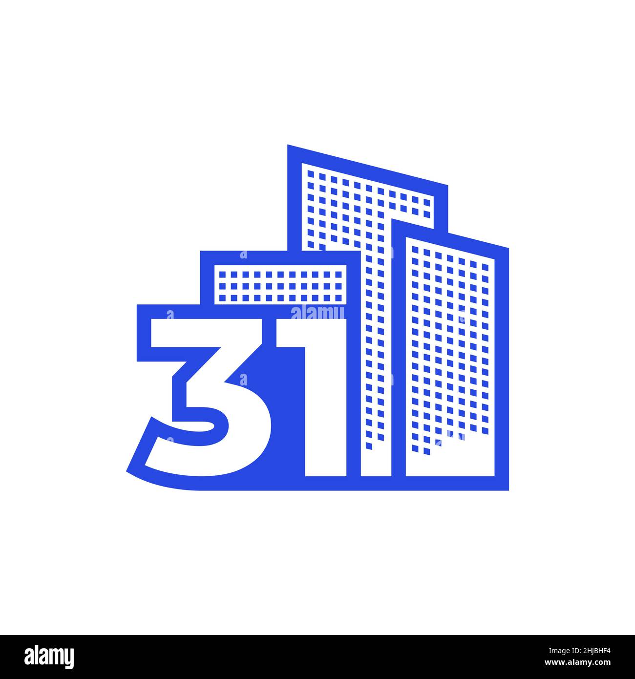 number 31 with real estate logo design vector graphic symbol icon ...