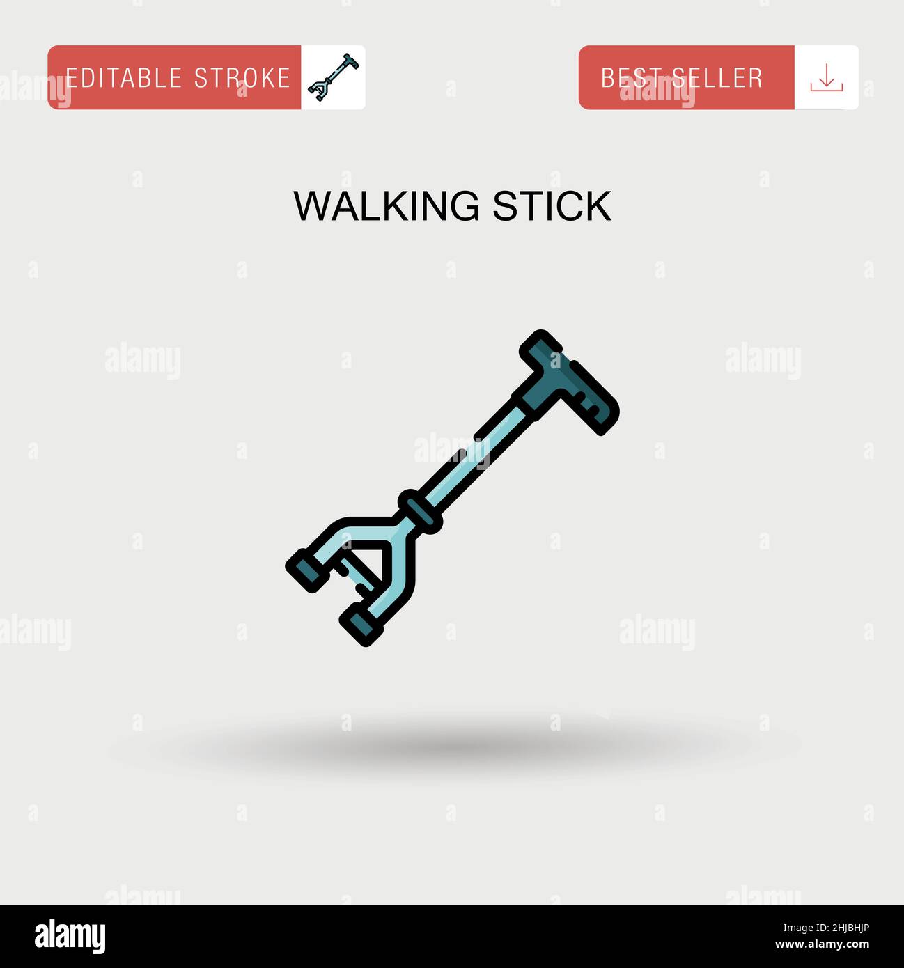 Walking stick Simple vector icon Stock Vector Image & Art - Alamy