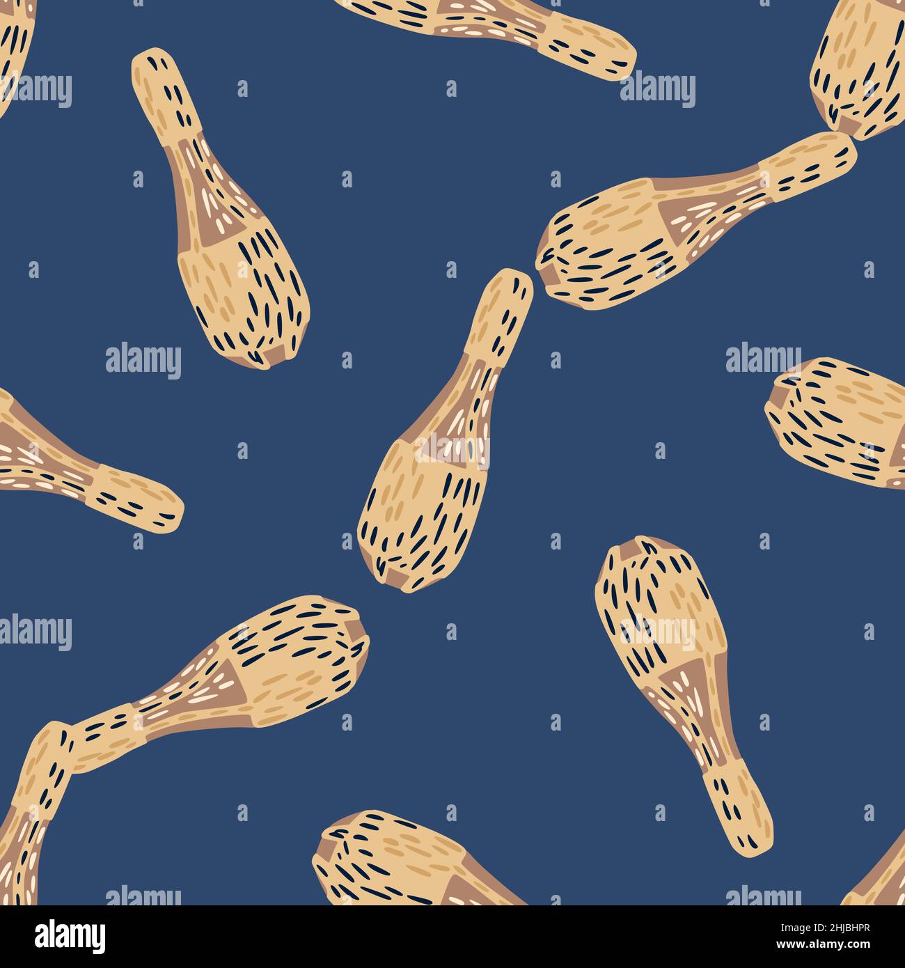 Minimalistic seamless pattern with hand drawn beige juggler mace ...