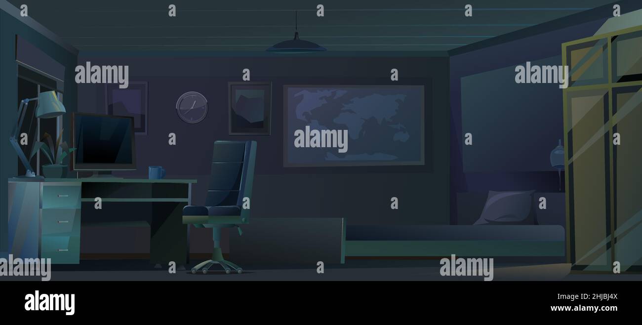 Bedroom night table and window Stock Vector Images - Alamy
