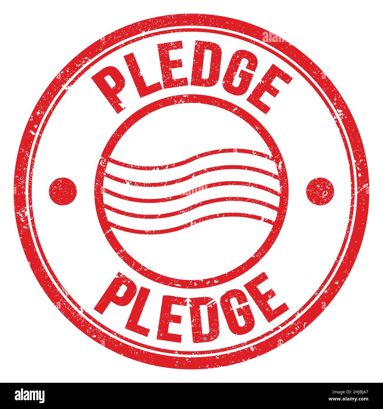 PLEDGE word written on red round postal stamp sign Stock Photo - Alamy