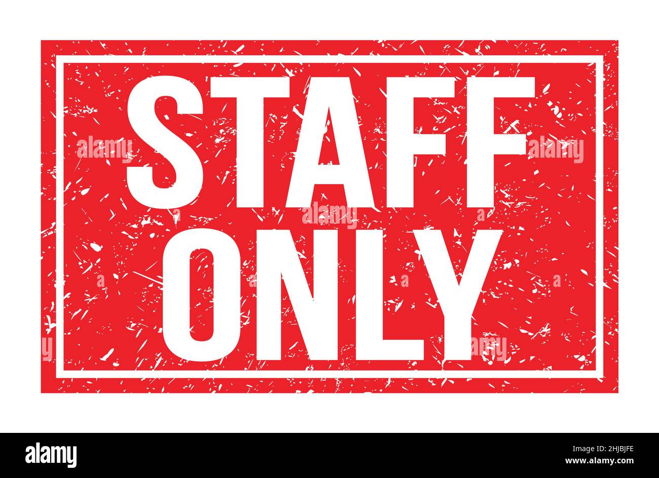 STAFF ONLY, words written on red rectangle stamp sign Stock Photo - Alamy