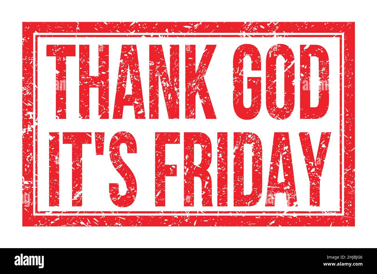 THANK GOD IT'S FRIDAY, words written on red rectangle stamp sign Stock ...