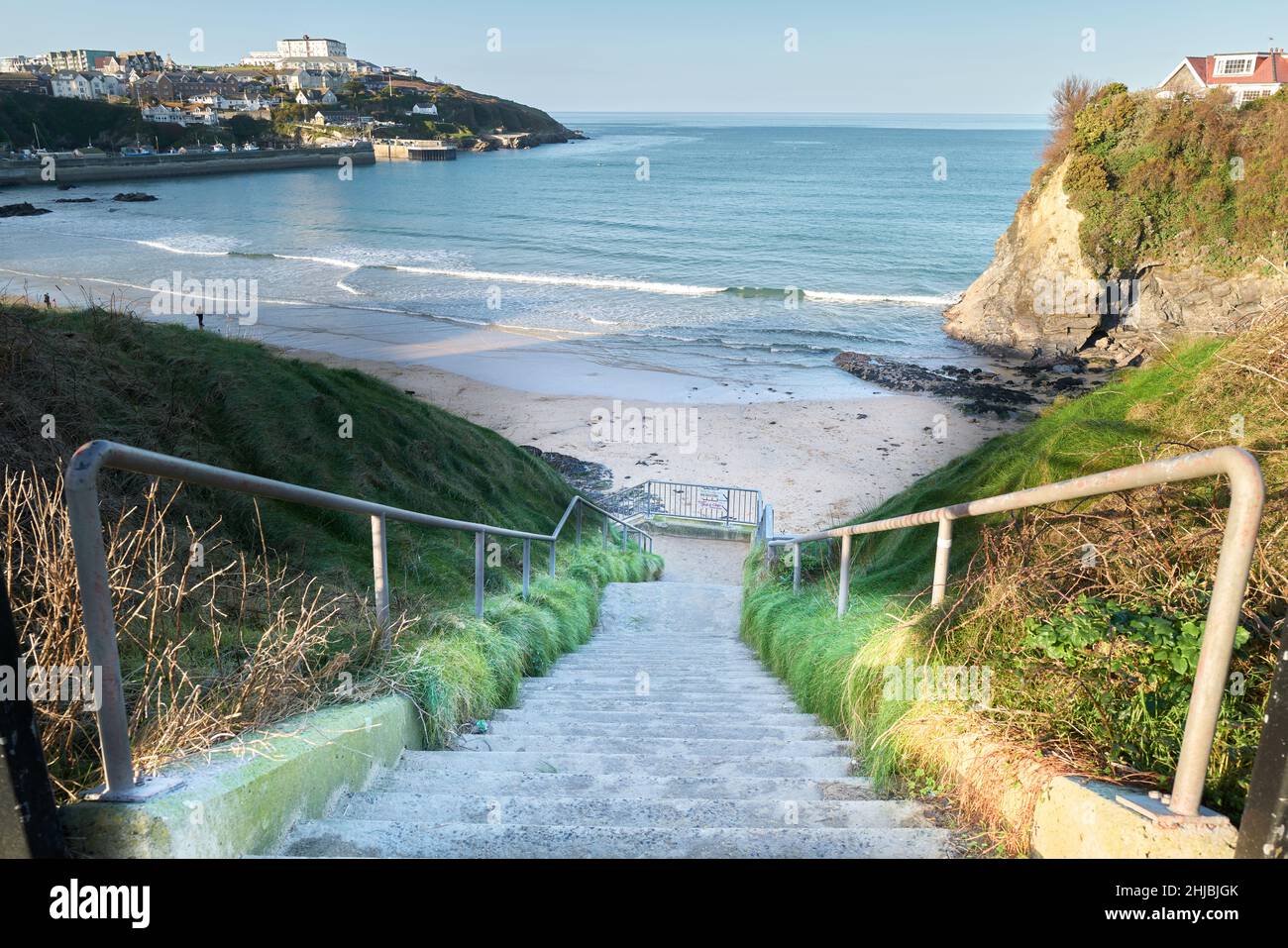 Towan beach newquay steps stairs hi-res stock photography and images ...