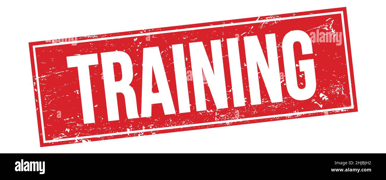 TRAINING text on red grungy rectangle stamp sign Stock Photo - Alamy
