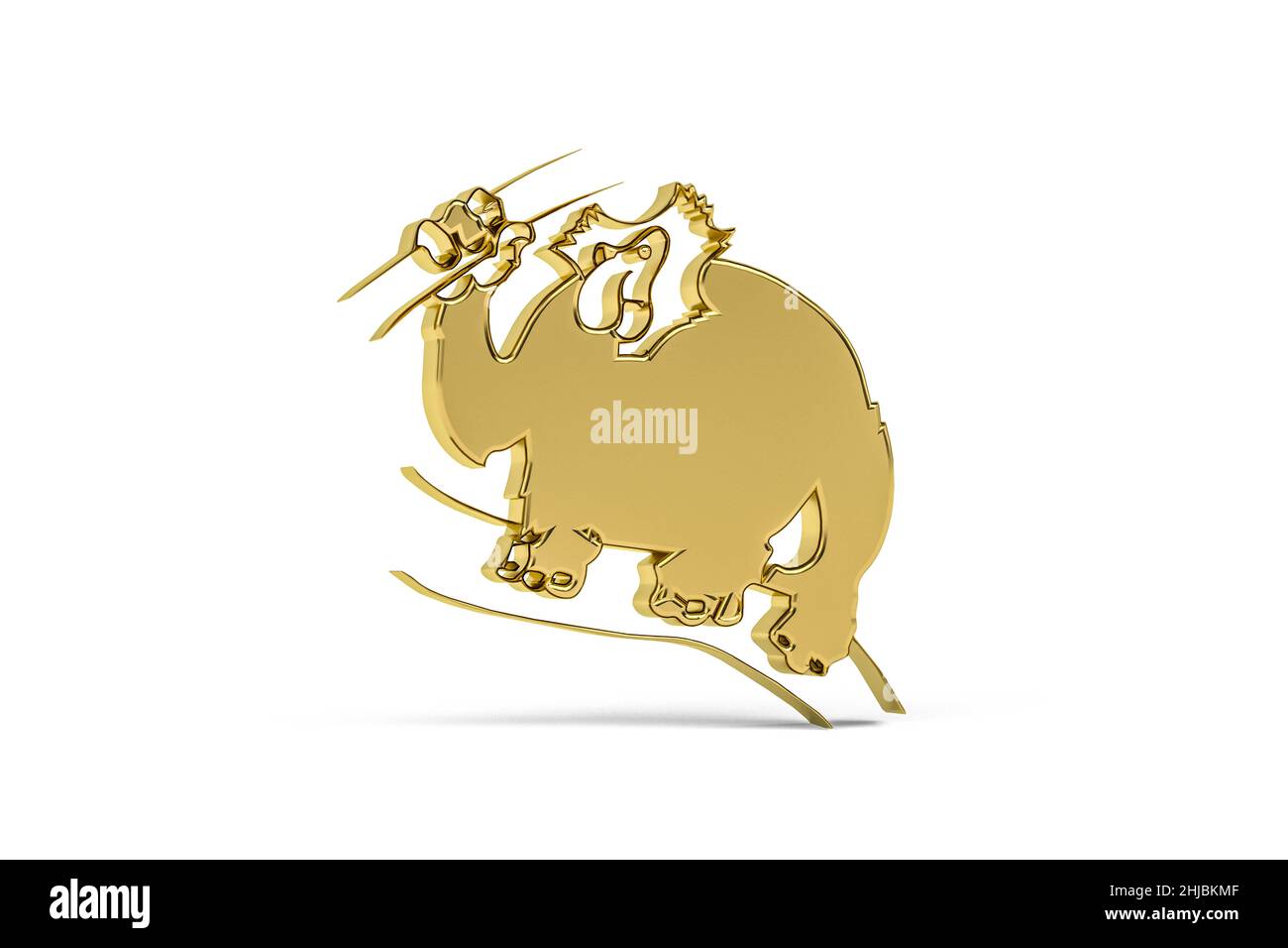 Golden 3d proboscis monkey icon isolated on white background - 3d ...