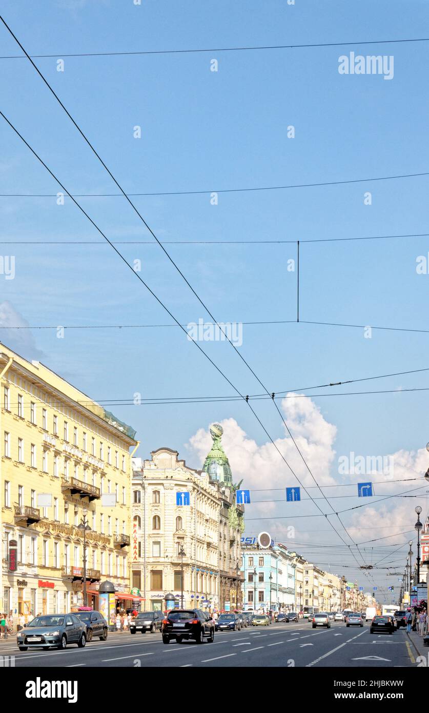 Street view of the famous Nevsky Prospect the main avenue in this nice ...