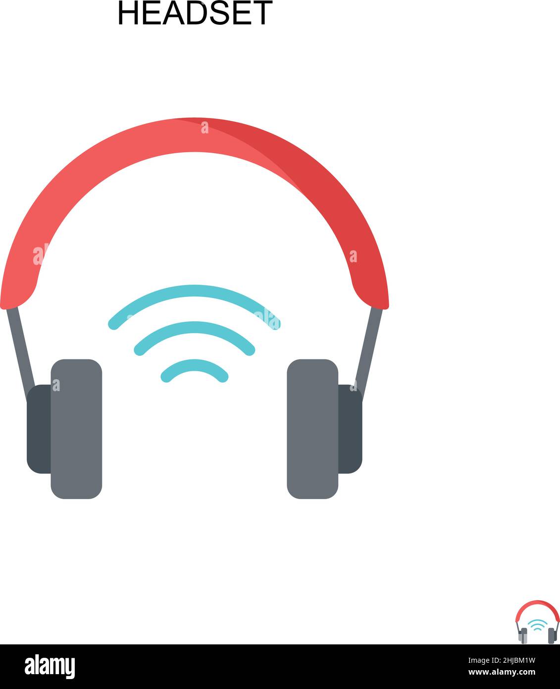 Headset Simple vector icon. Illustration symbol design template for web ...