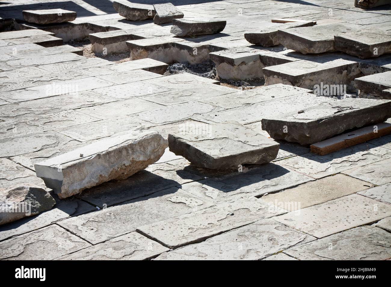 Typical Tuscany paving made ??with of carved stone blocks Stock Photo ...