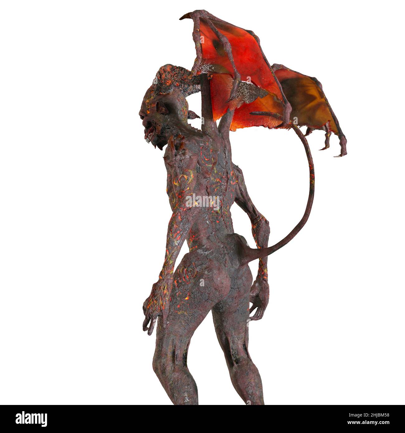 3D illustration demon isolated in white background Stock Photo - Alamy