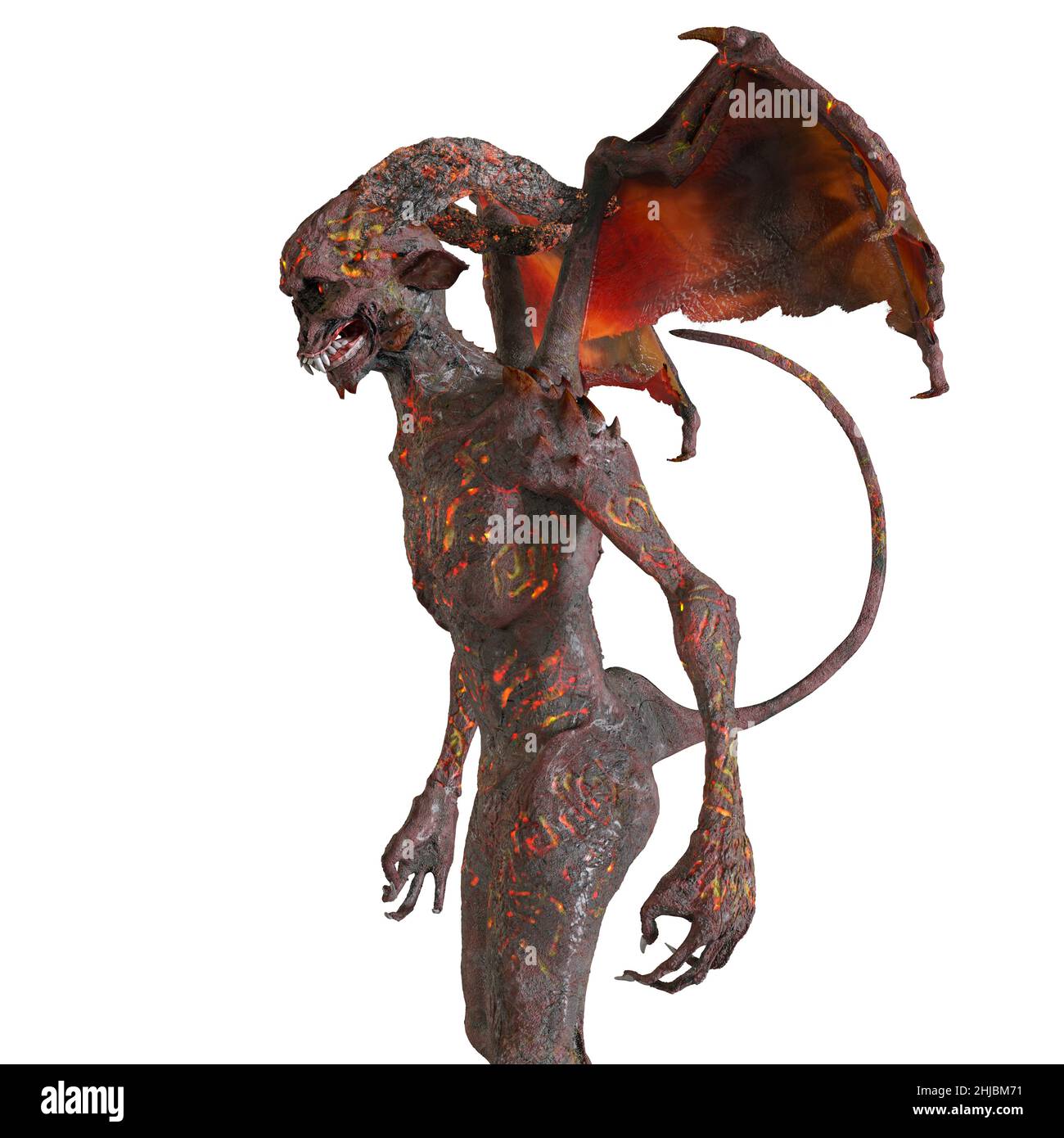 3D illustration demon isolated in white background Stock Photo - Alamy