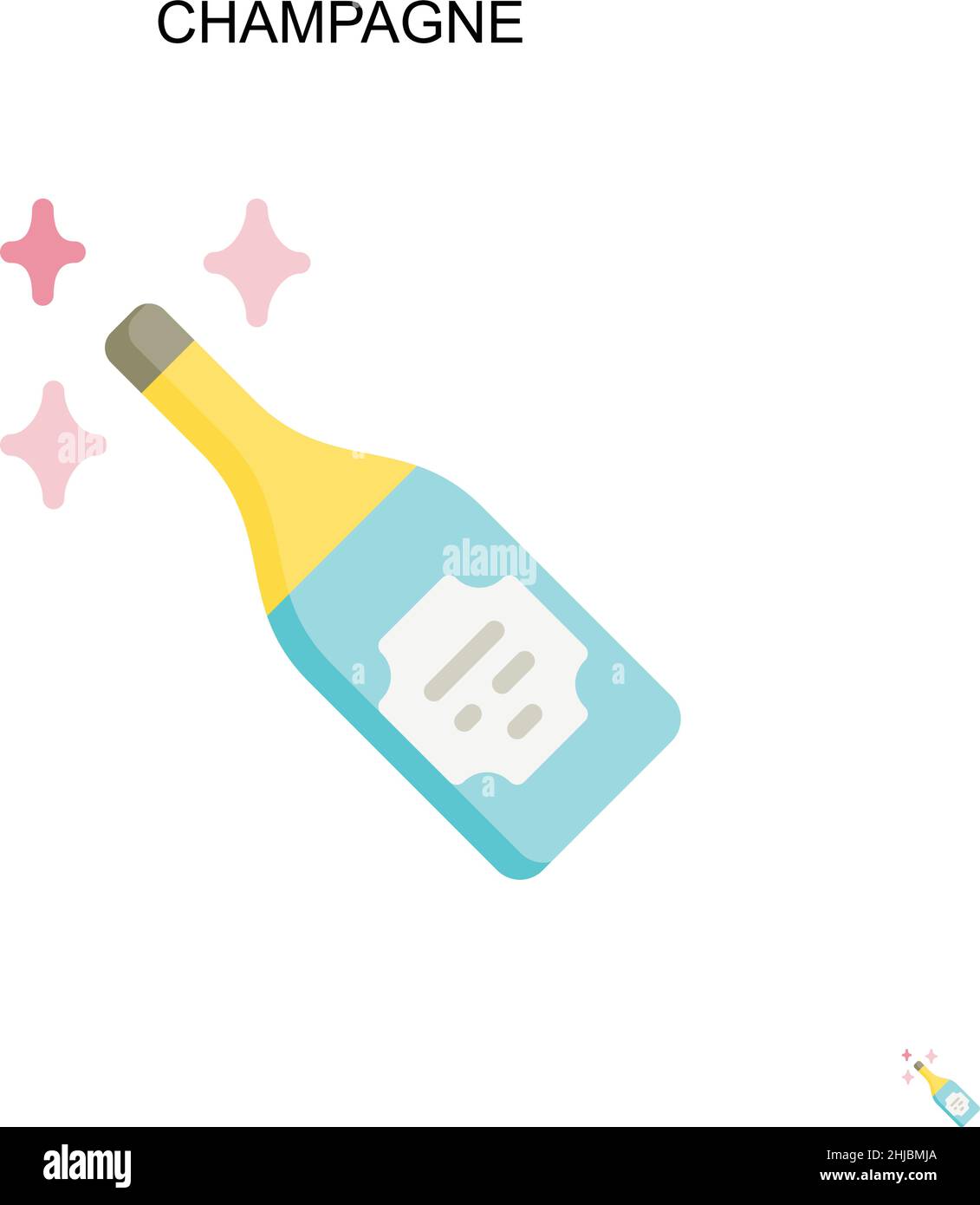 Champagne Simple vector icon. Illustration symbol design template for ...