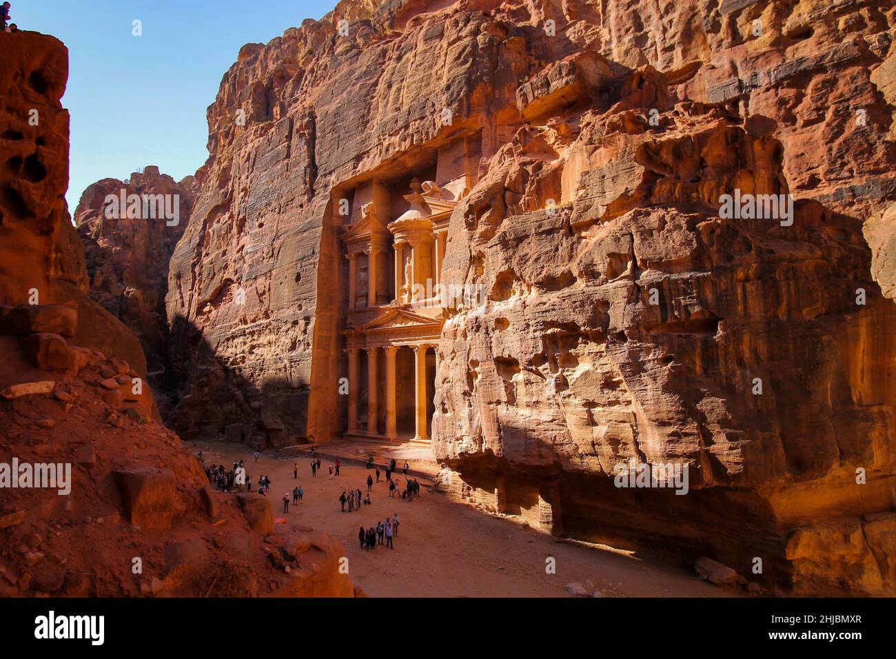 Wadi Musa with the archaeological site of Petra in Jordan Stock Photo ...