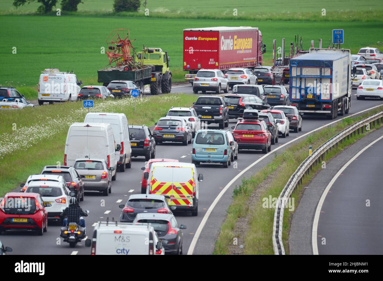 traffic jam on the A64 york yorkshire united kingdom Stock Photo - Alamy